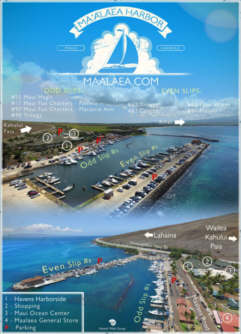 Maalaea Harbor Map - Slip #s, Parking, Restaurants, Directions